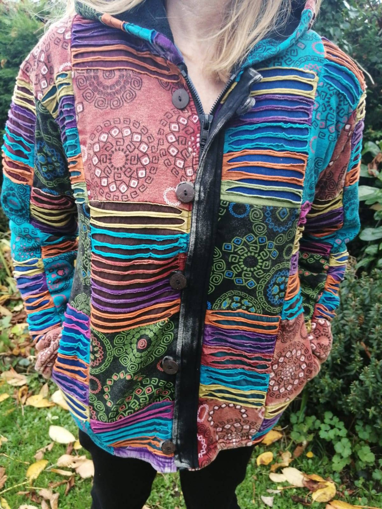 Men Women's Patchwork Slash Jacket Earth Tone Button up | Etsy UK