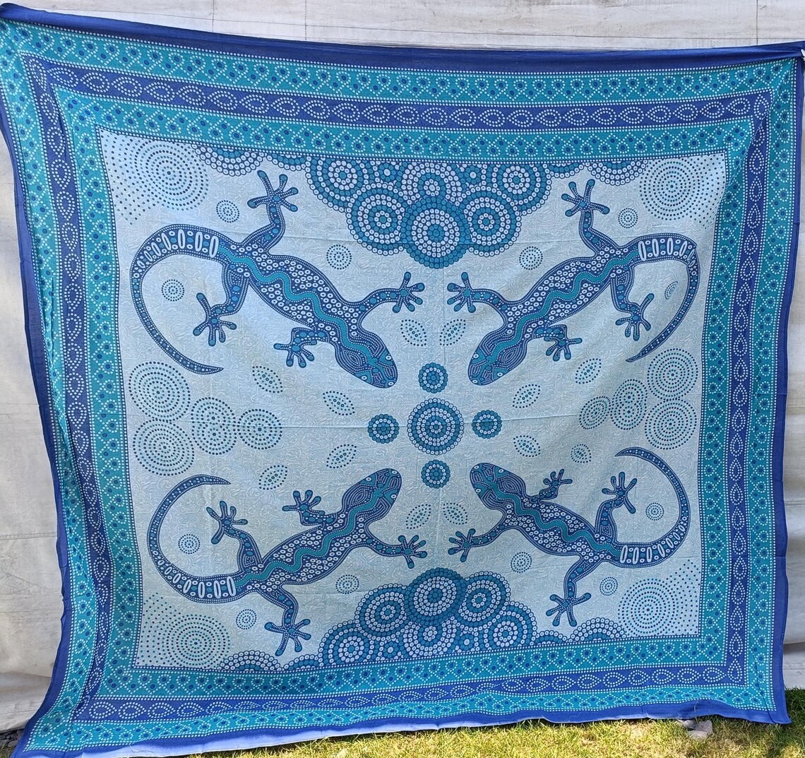 Gecko Lizard, Indian Throw Wall Hanging Tapastry Double/king Size ...