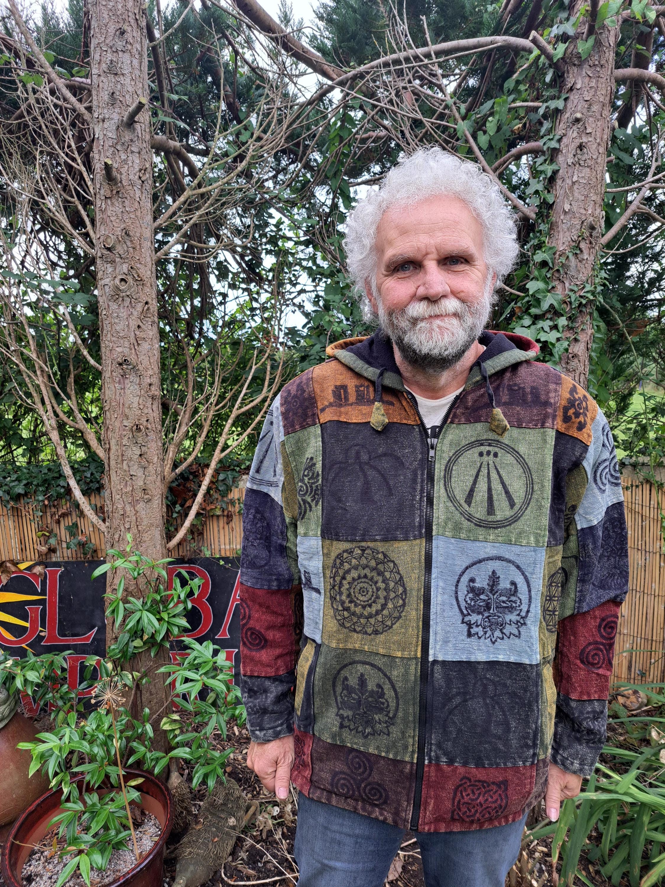 Patchwork Jacket Men & Women Block Print Fleece Lined Boho Festival ...