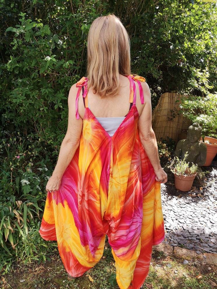 Tie-dye Butterfly Dungarees Jumpsuit Overalls, Purple Blue Pink Black ...