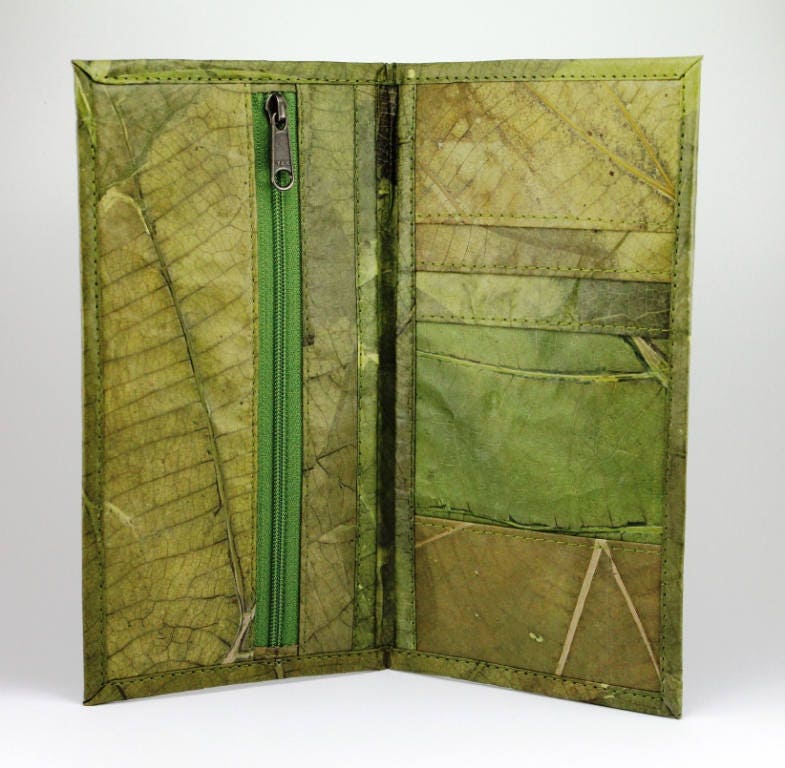 Real Leaf Leather Wallet Woman - Etsy