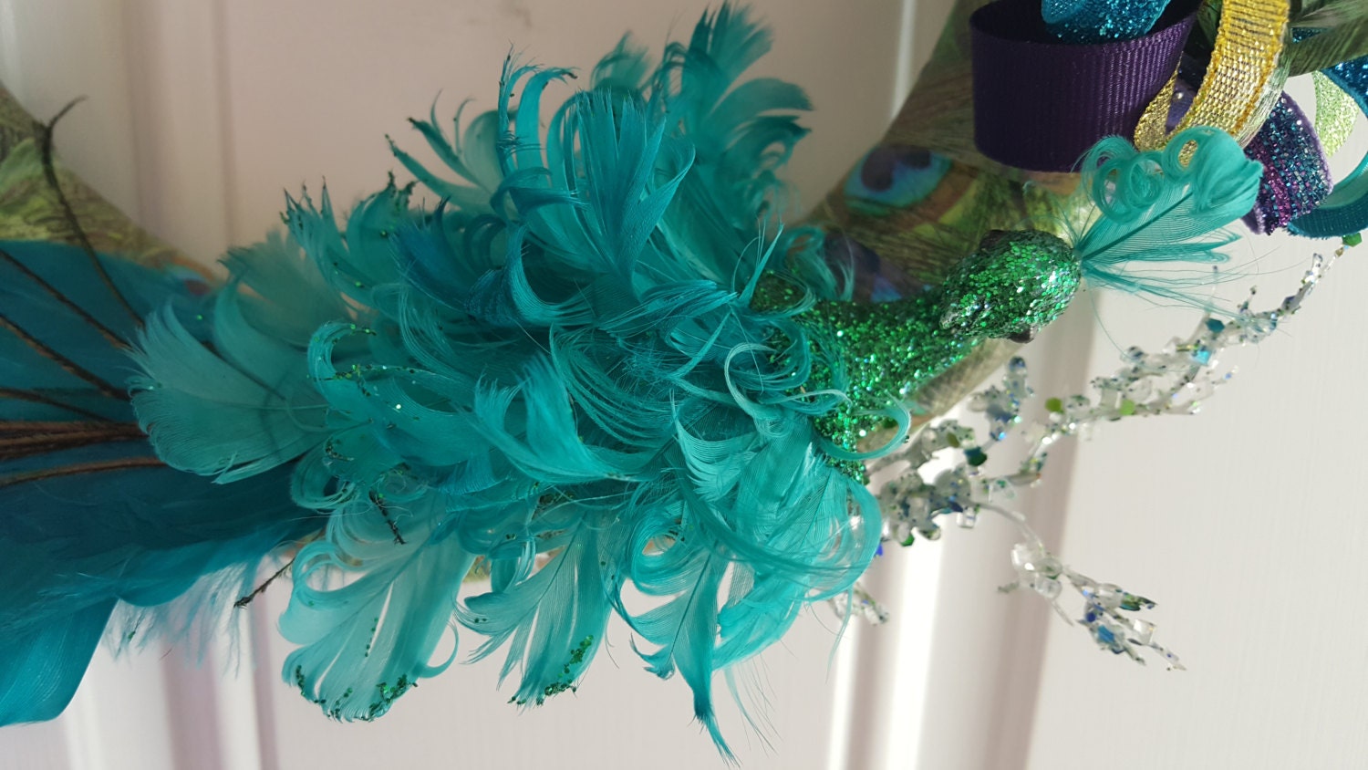Peacock Splendor Ribbon Wreath - Etsy