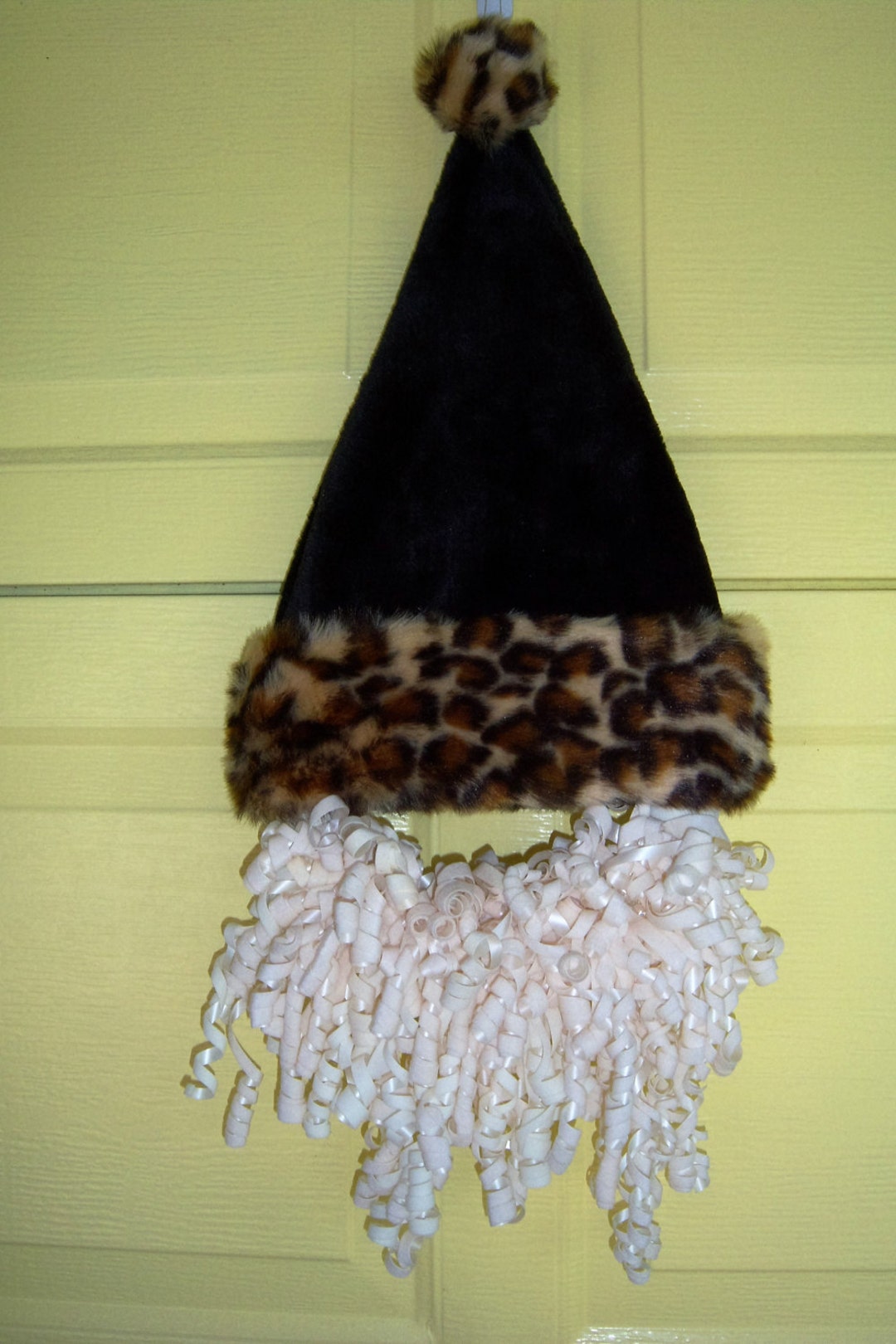 FUN Leopard Santa Hat Hand-made Wreath - Etsy