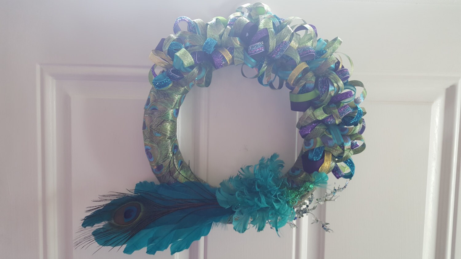 Peacock Splendor Ribbon Wreath - Etsy