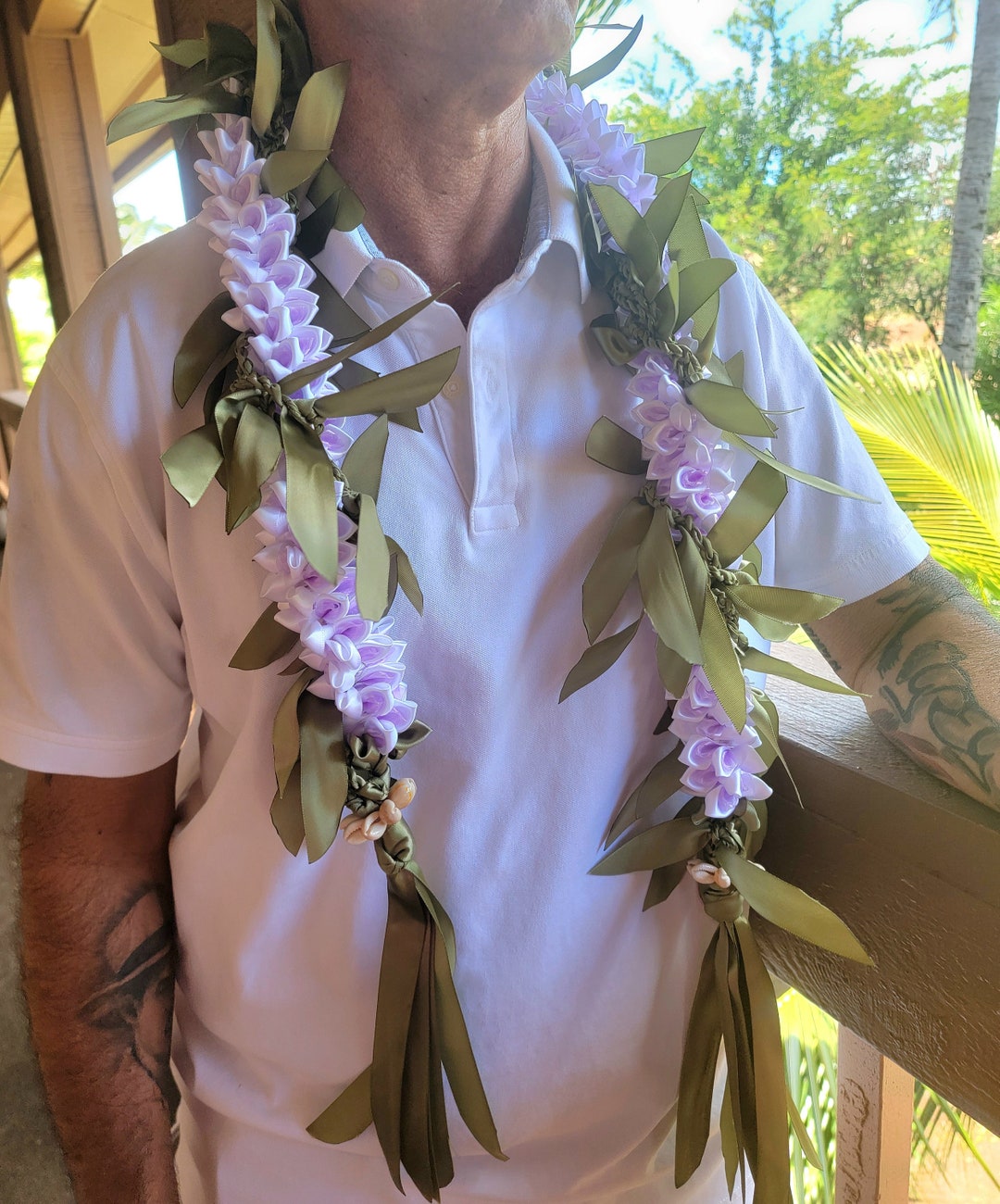 Maile Wedding Lei satin and Sheer Ribbon - Etsy