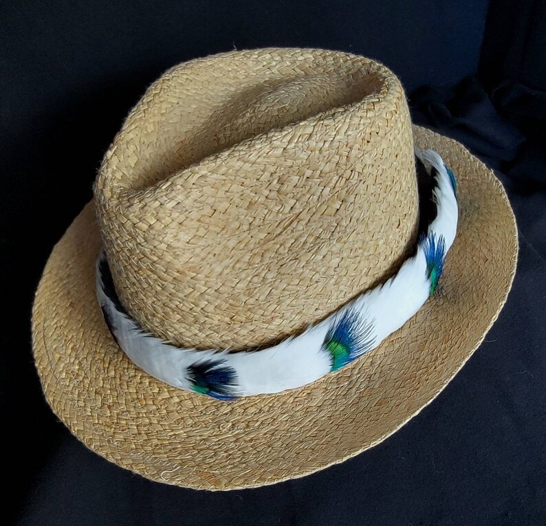 Hawaiian Humupapa 25" X 1.5" Hatband. White Goose With Peacock Accents ...
