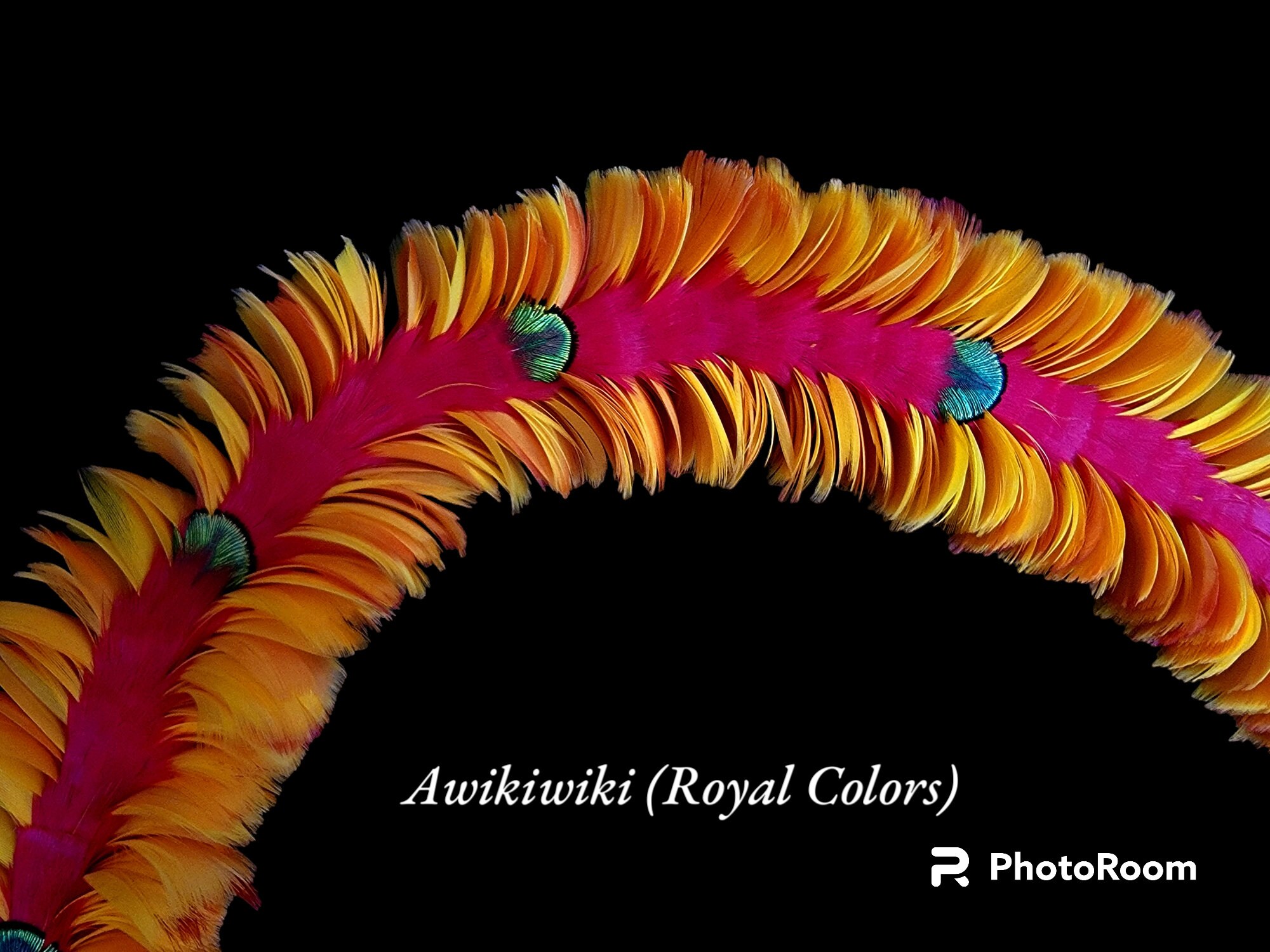 Feather Lei - Awikiwiki (royal Colors) 