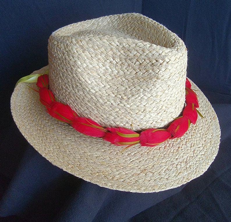 Lokelani Hawaiian Feather Hatband lei - Etsy