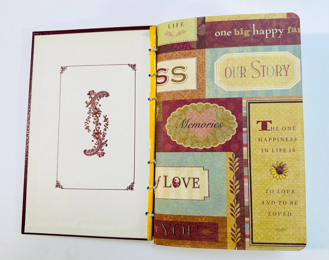 Coptic Stitch Upcycled Beautiful Art or Writing Journal With - Etsy