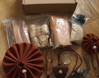Traditional Flint and Steel firelighting kit in Leather pocket | Etsy