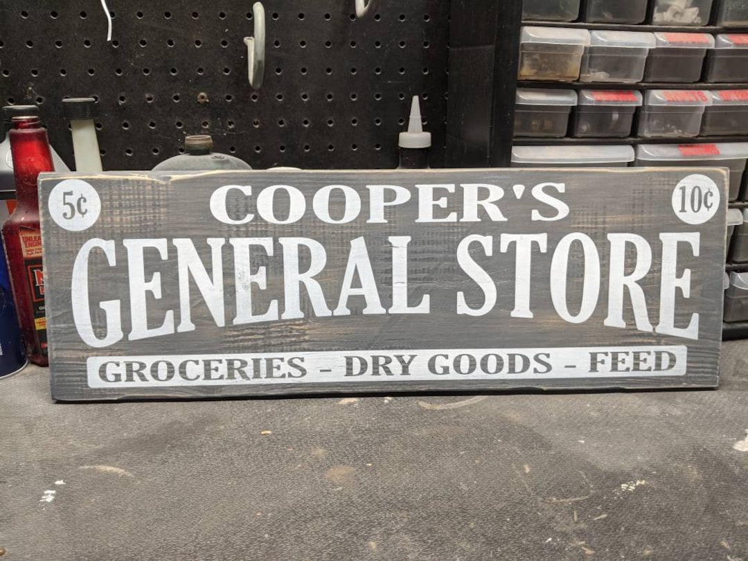 Vintage Wood General Store Sign, Customizable General Store Sign - Etsy