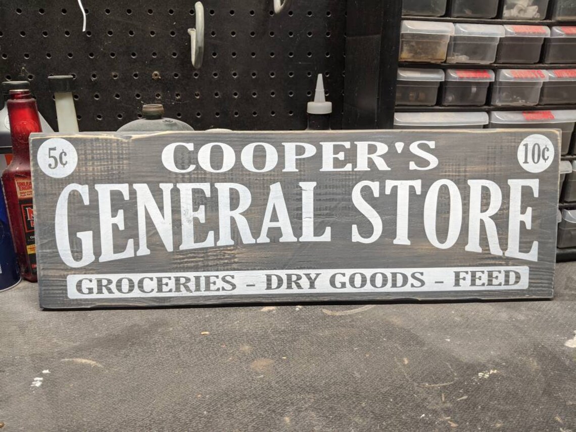 Vintage Wood General Store Sign Customizable General Store | Etsy