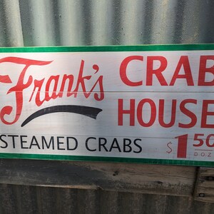 Rustic Frank's Crab House Sign: Vintage Style Distressed Wood - Etsy