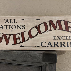 Vintage Bar Sign, 'all Nations Welcome Except Carrie' - Etsy