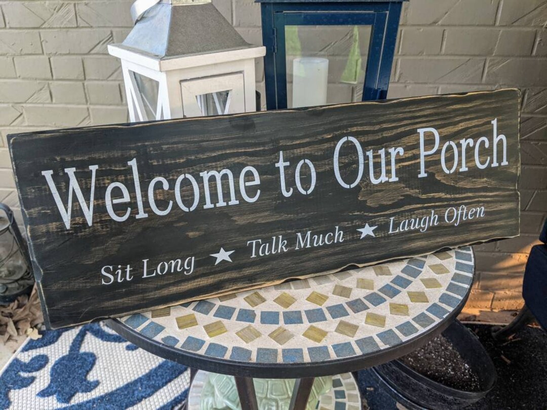 Custom Distressed Wood Welcome Sign: Rustic Porch Decor - Etsy