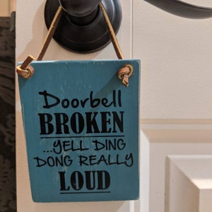 Doorbell Broken Sign, Custom Wood Broken Door Bell Sign - Etsy