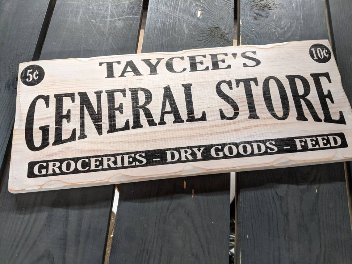 Vintage Wood General Store Sign Customizable General Store | Etsy