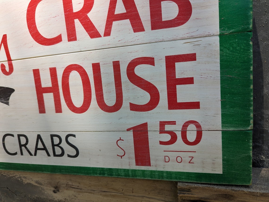 Rustic Frank's Crab House Sign: Vintage Style Distressed Wood - Etsy