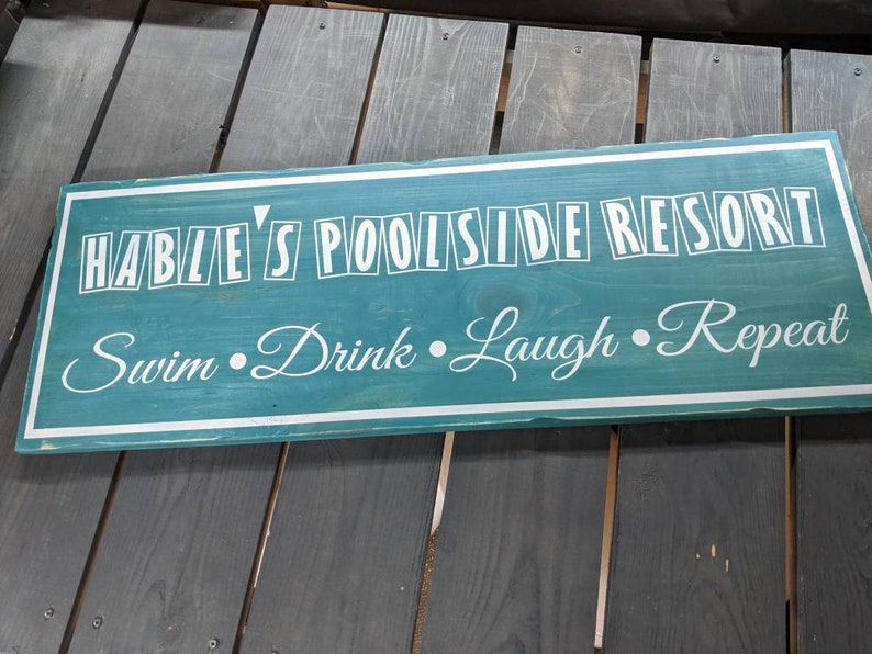 Retro Pool Signs Retro/rustic Wood Sign Customizable - Etsy