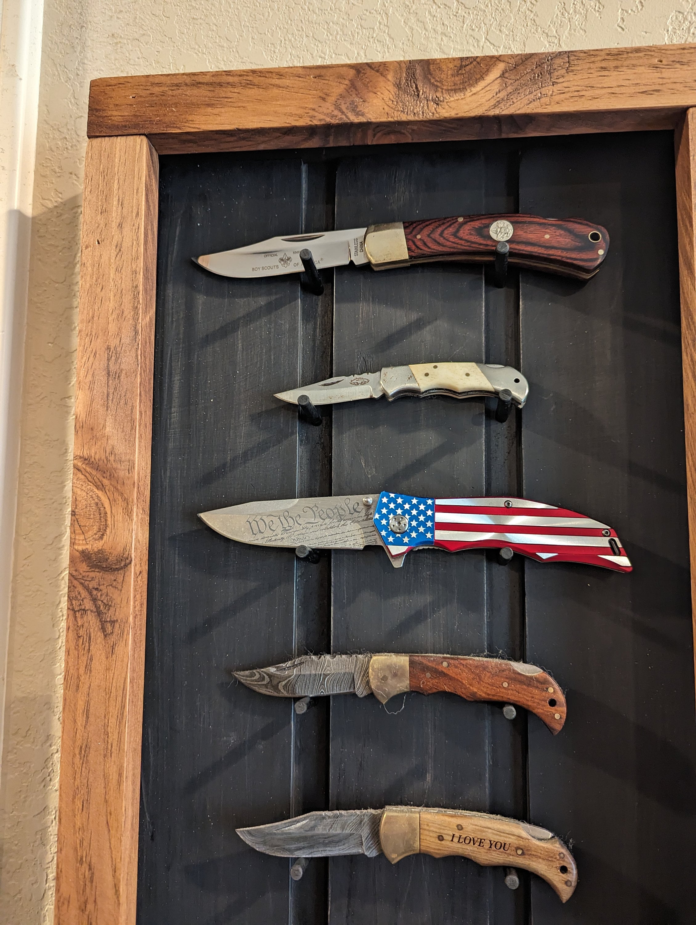 Rustic Pine Knife Display Rack: Open Shadow Box Case - Etsy