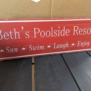 Custom Rustic Wood Pool Sign: Personalized Poolside Decor - Etsy