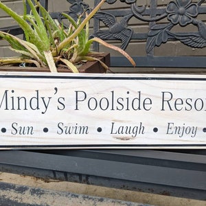 Custom Rustic Wood Pool Sign: Personalized Poolside Decor - Etsy