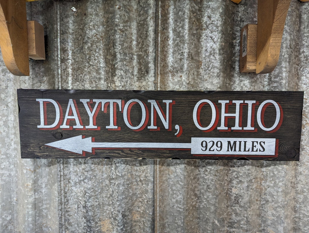 Custom Rustic City Mileage Arrow Sign: Handmade Distressed Wood - Etsy