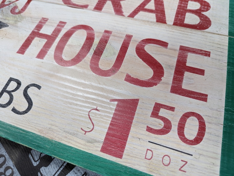 Rustic Frank's Crab House Sign: Vintage Style Distressed Wood - Etsy