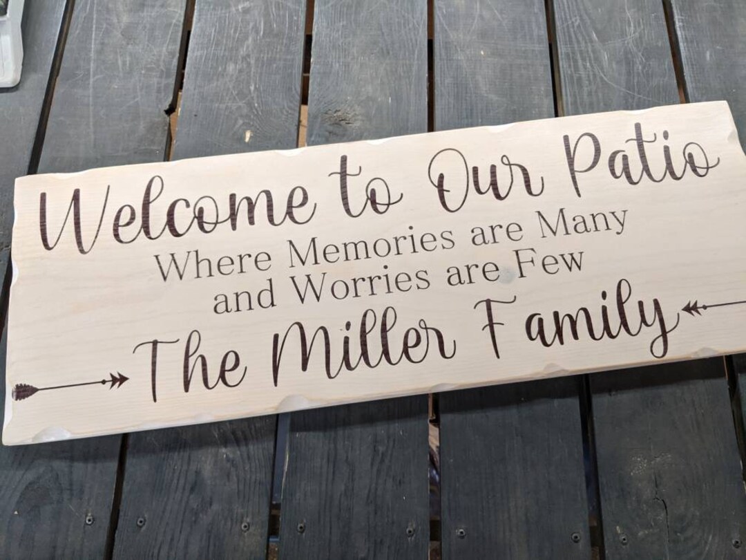Custom Distressed Wood Patio Sign: Rustic Welcome Decor - Etsy
