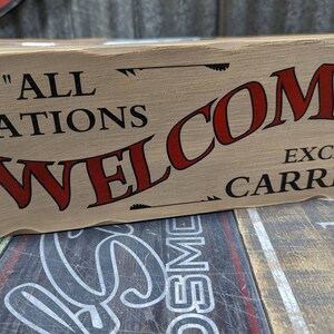 Vintage Bar Sign, 'all Nations Welcome Except Carrie' - Etsy