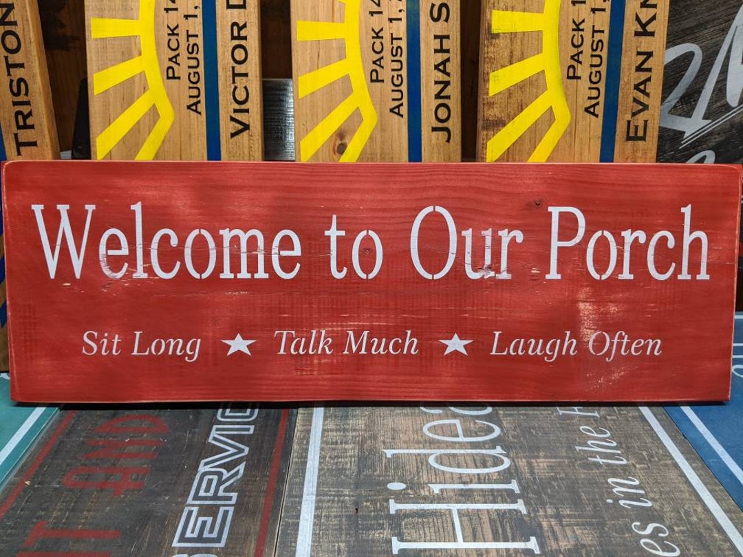 Custom Welcome Wood Sign, Distressed Indoor / Outdoor Sign, Welcome to ...