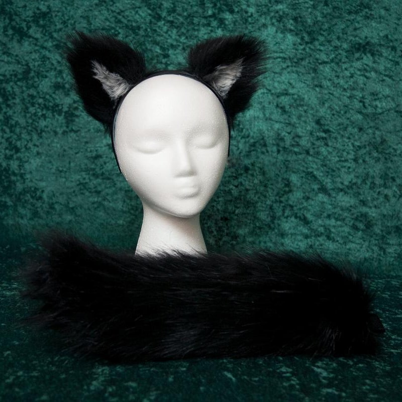 Black Wolf Tail and Ears - Etsy