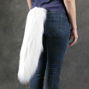 Fluffy White Wolf Tail (3+ Sizes Available; May Add Optional Ears) - Etsy