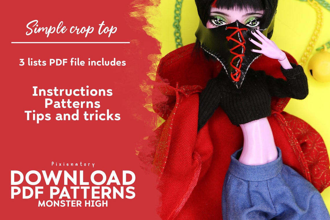 DIGITAL Download pattern & instructions Monster high Ever | Etsy