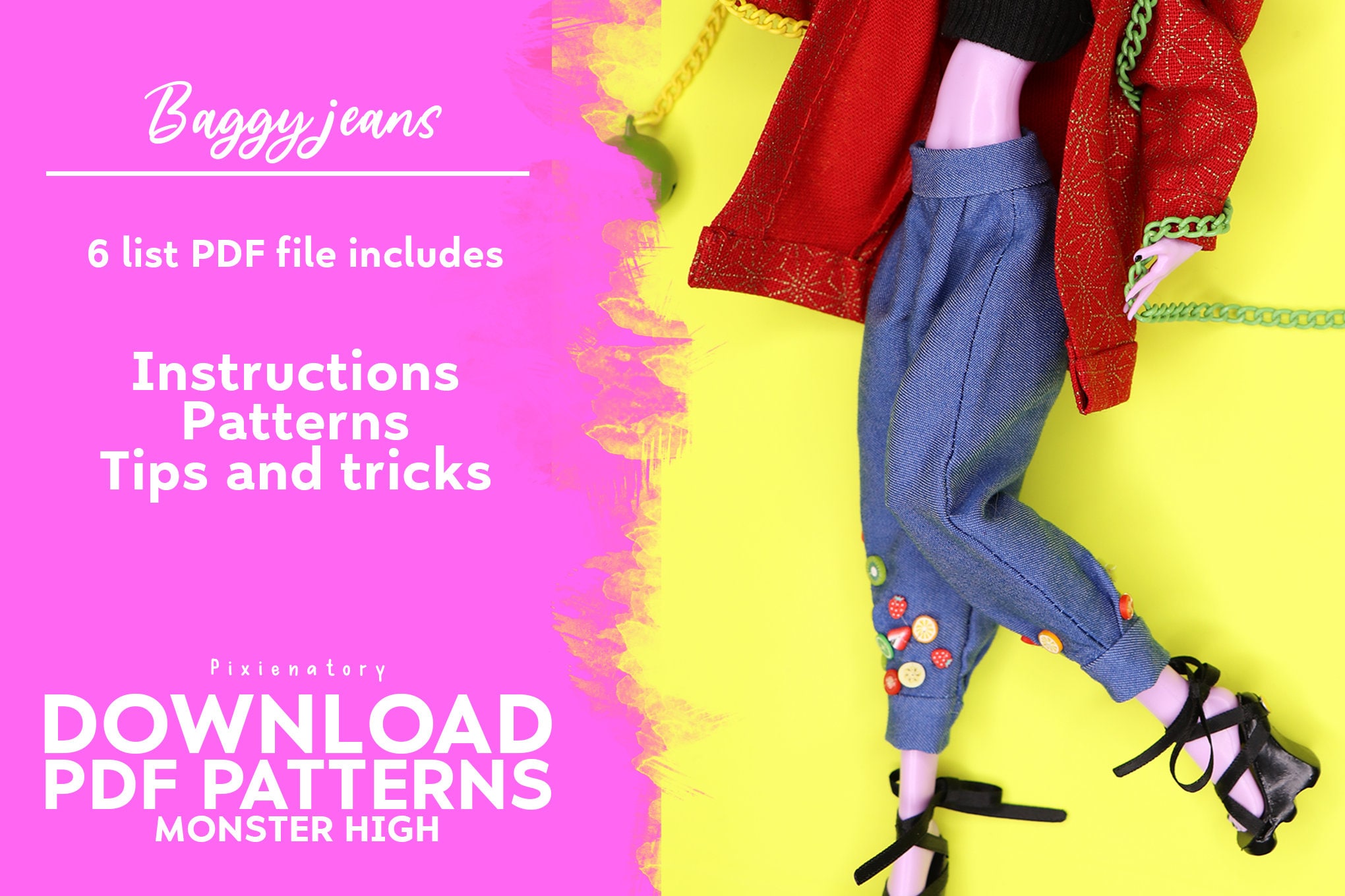 DIGITAL Download pattern & instructions Monster high Ever | Etsy
