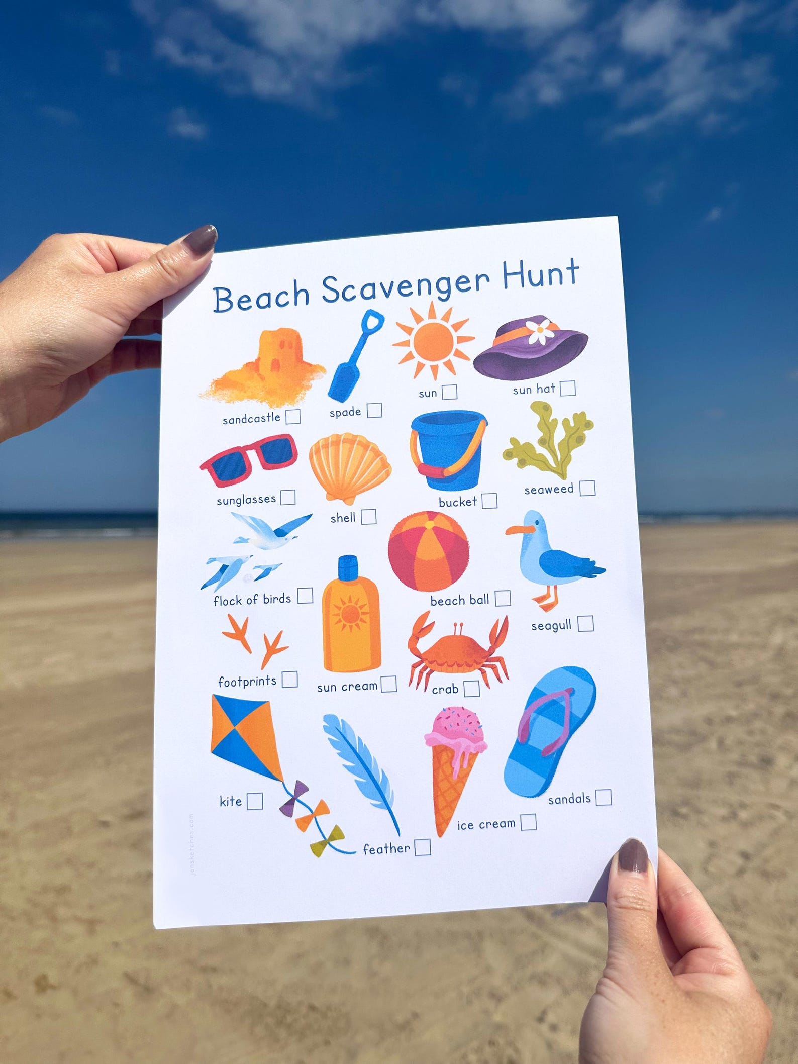 Beach Scavenger Hunt - Activity Sheet - Seaside - Summer - Printable ...