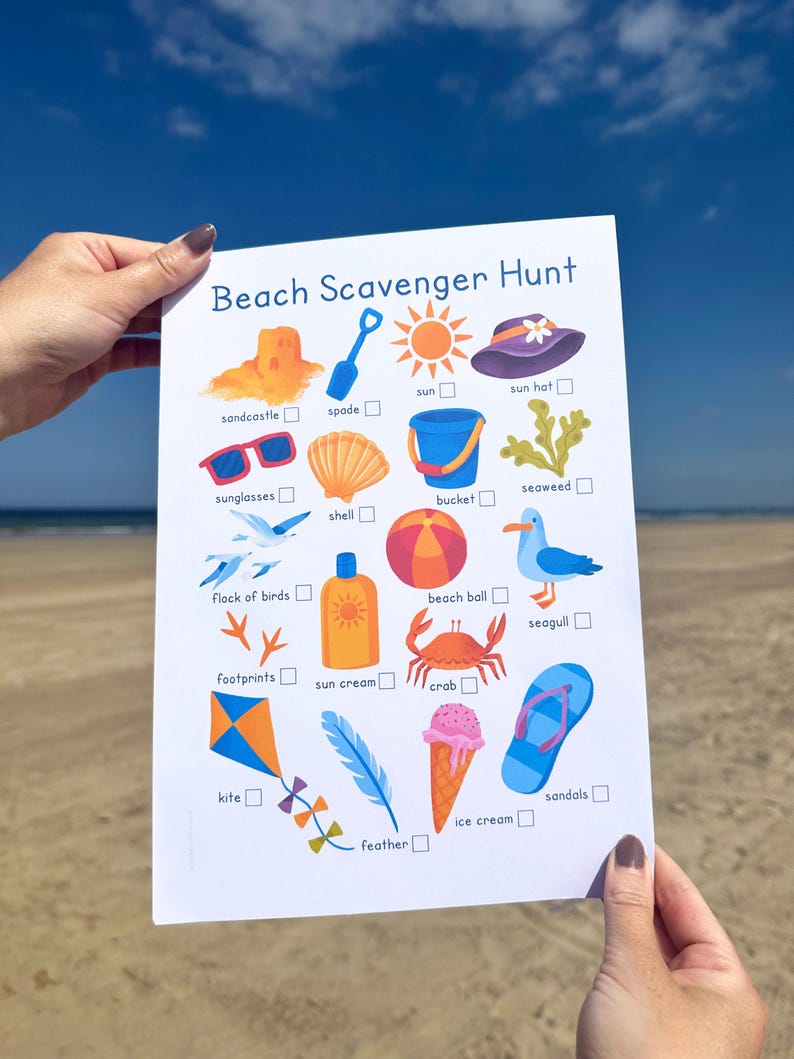 Beach Scavenger Hunt - Activity Sheet - Seaside - Summer - Printable ...