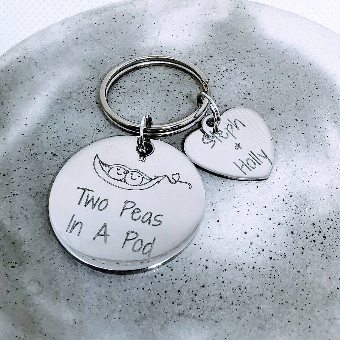 Pea Pod Keyring Two Peas in A Pod Peapod Key Chain Twin | Etsy