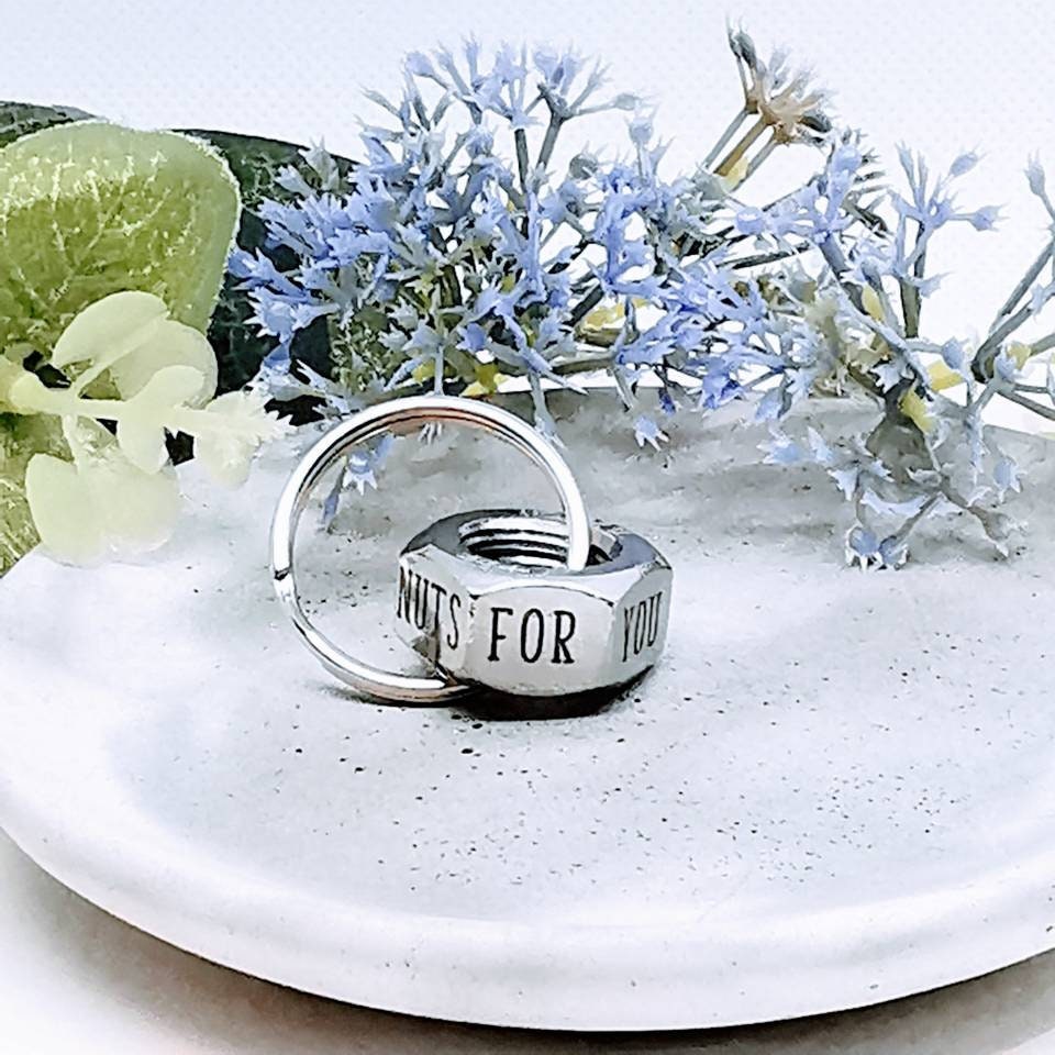 Dad Keyring Bolt and Nut Keychain Custom Nut Gift Shed Key - Etsy