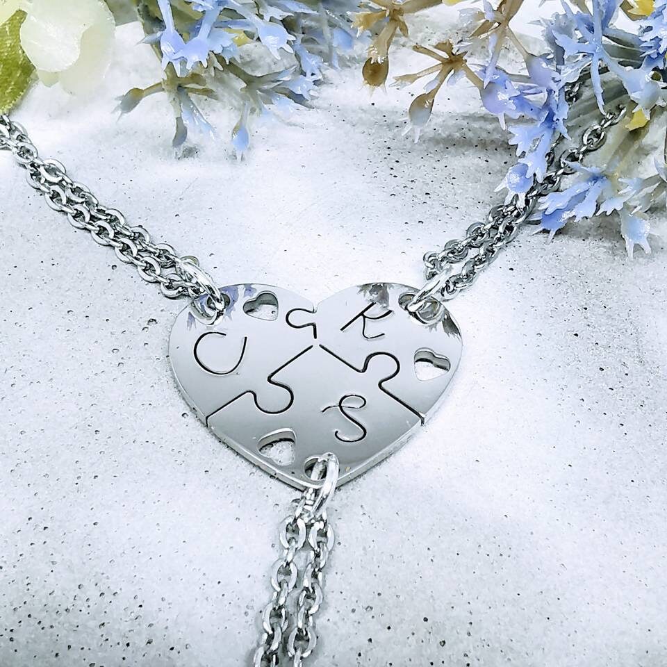 Best Friend Necklace Gift 3 piece heart three split heart | Etsy