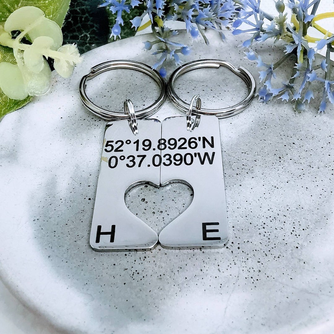 Coordinate Keyrings, Matching Keychains, Valentines Day Gift, Where We ...