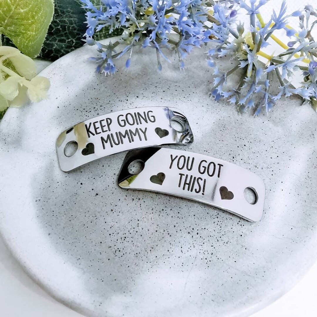 Personalized Trainer Tags, Shoe Lace Tags, Gift for Runners, Keep on ...