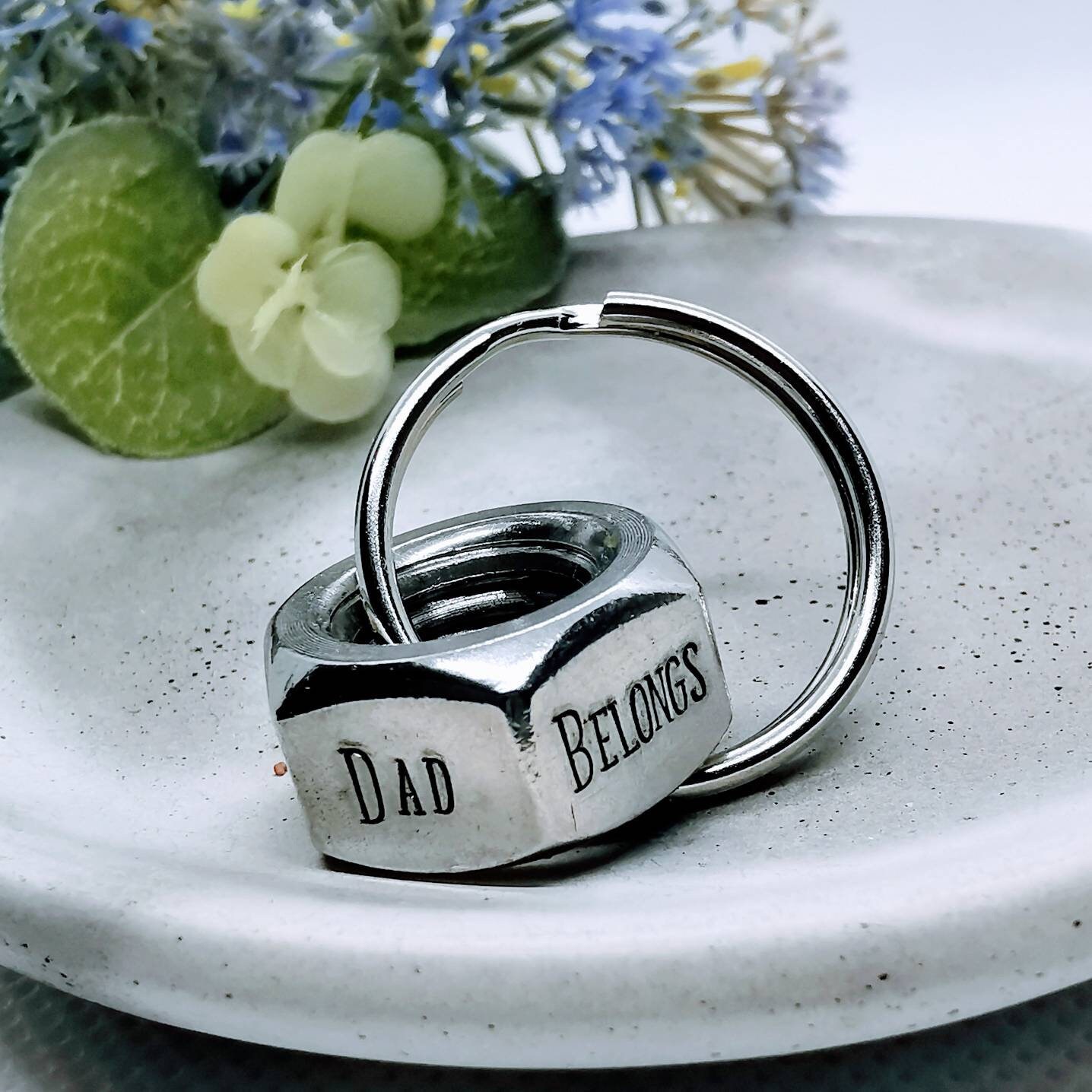 Dad Keyring Bolt and Nut Keychain Custom Nut Gift Shed Key - Etsy