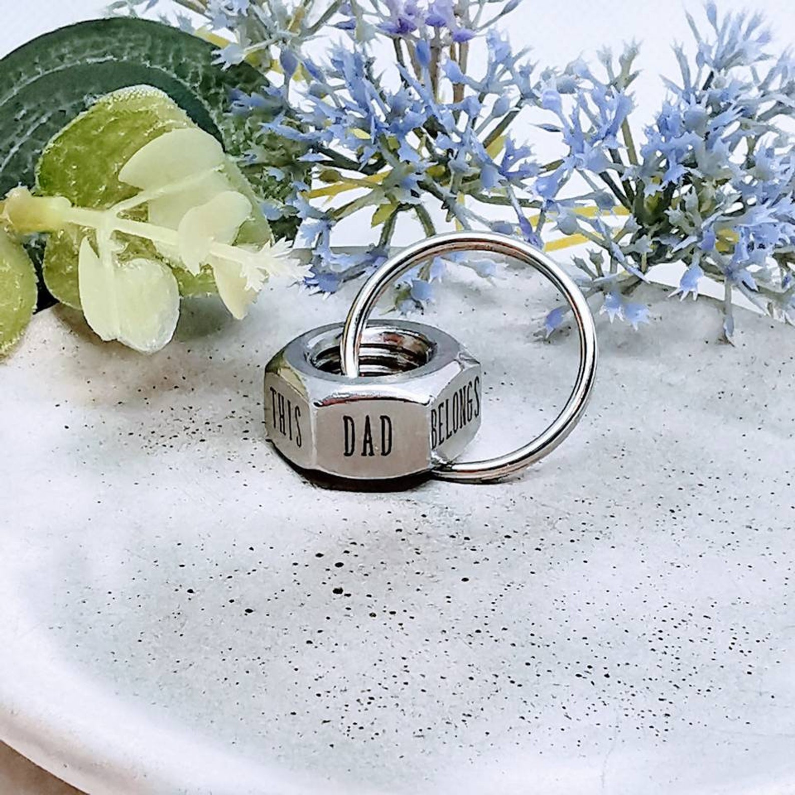 Dad Keyring Bolt and Nut Keychain Custom Nut Gift Shed Key - Etsy UK