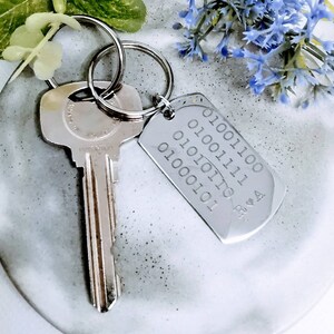Binary code key chain keyring love in binary geek present nerd | Etsy