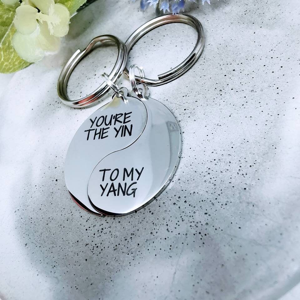 Yin Yang Keychain Ying and Yang Keyring Valentines Day Gift - Etsy UK