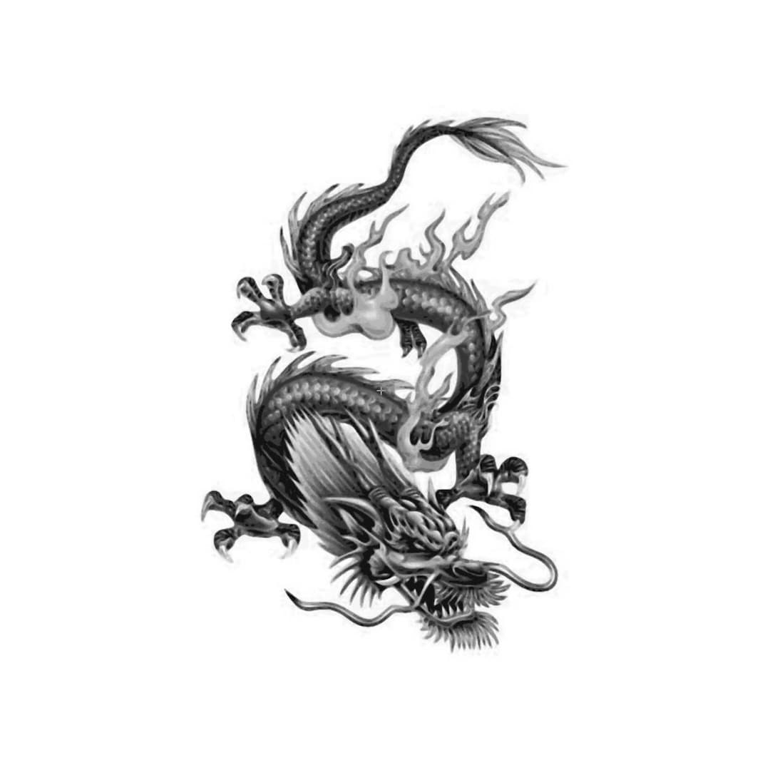 Chinese Dragon Temporary Fake Tattoo Bold Body Art Transfer Waterpoof ...