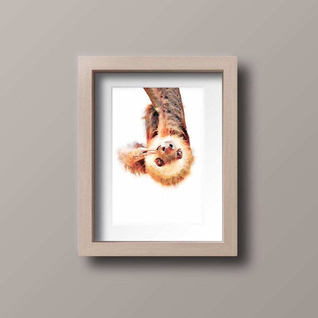Printable Watercolour Baby Sloth Nursery Animal Prints, Nursery Wall ...