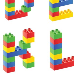 Printable Building Block 3D Alphabet Chart Print, Building Block Decor ...