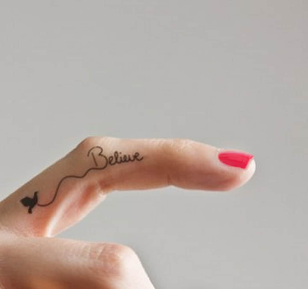 Waterproof Finger Temporary Tattoo I Believe or Apply on - Etsy